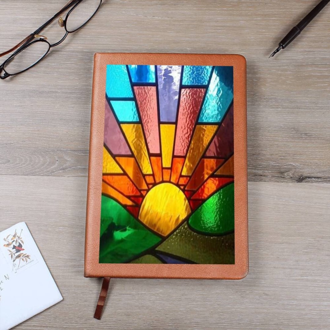 Sunrise Sunset Leather Journal, Genuine Leather Notebook, Daily Planner ...