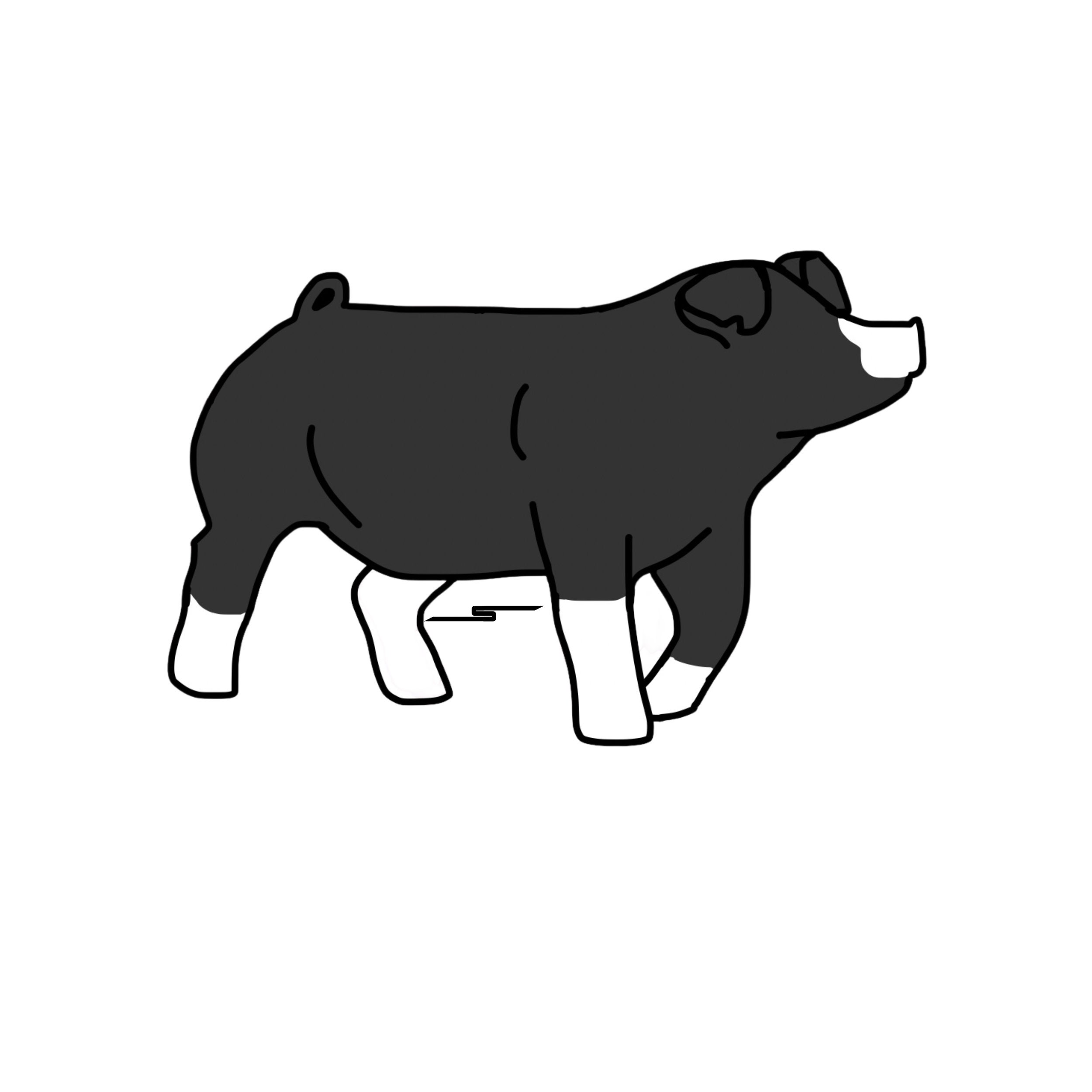 Show Pig Kiss-cut Vinyl Decals *showpig Stickers* Crossbred, Duroc ...