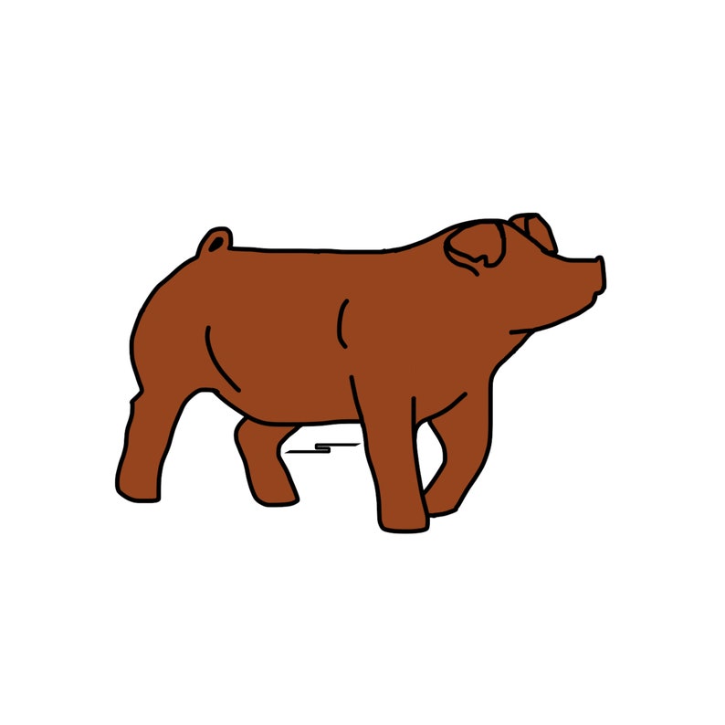 Show Pig Kiss-cut Vinyl Decals *showpig Stickers* Crossbred, Duroc ...