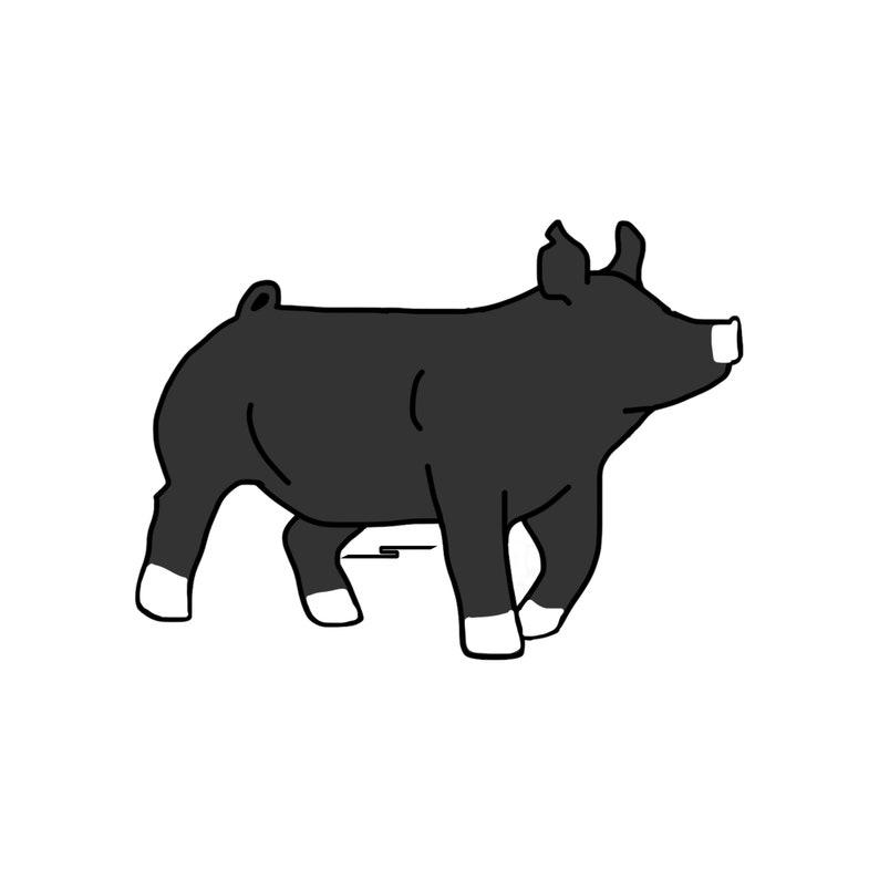 Show Pig Kiss-cut Vinyl Decals *showpig Stickers* Crossbred, Duroc ...