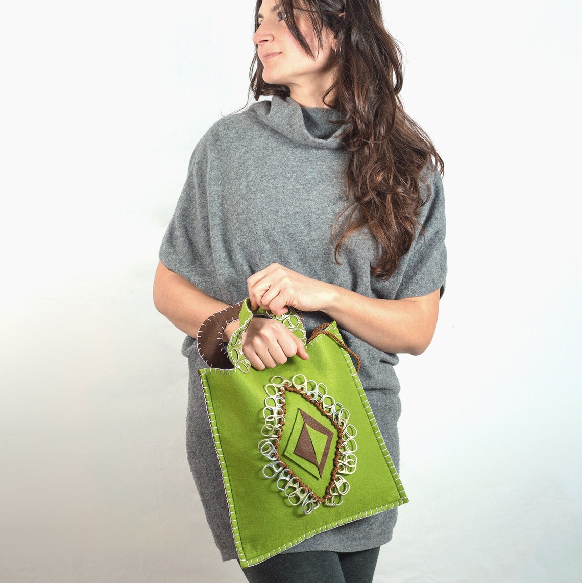 Top Handle Handbags Felt Bags for Women, Vegan Bag for Alternative ...