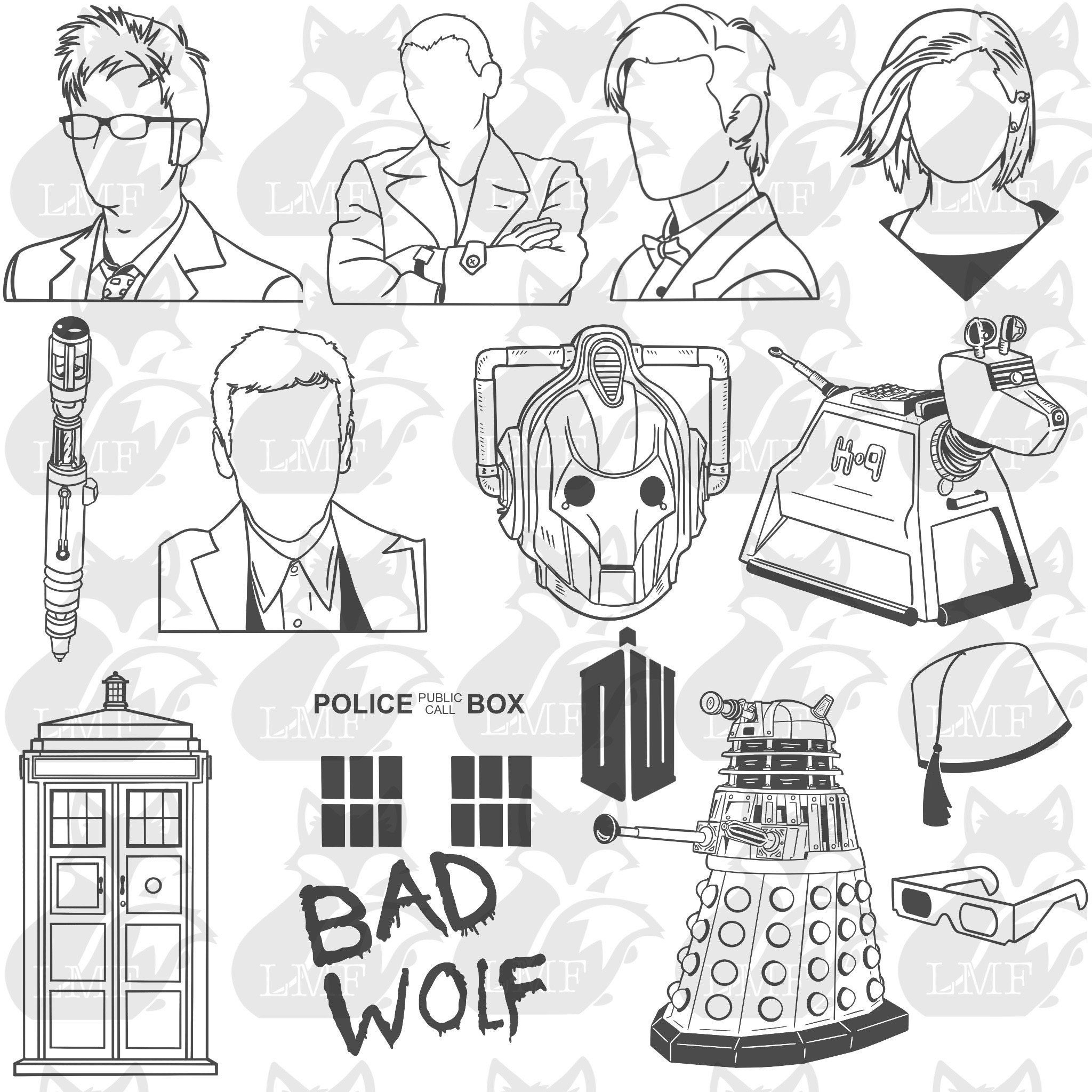 Big Doctor Who SVG Big Bundle/tardis Svg/ Tardis Svg/ Sonic Screwdriver ...