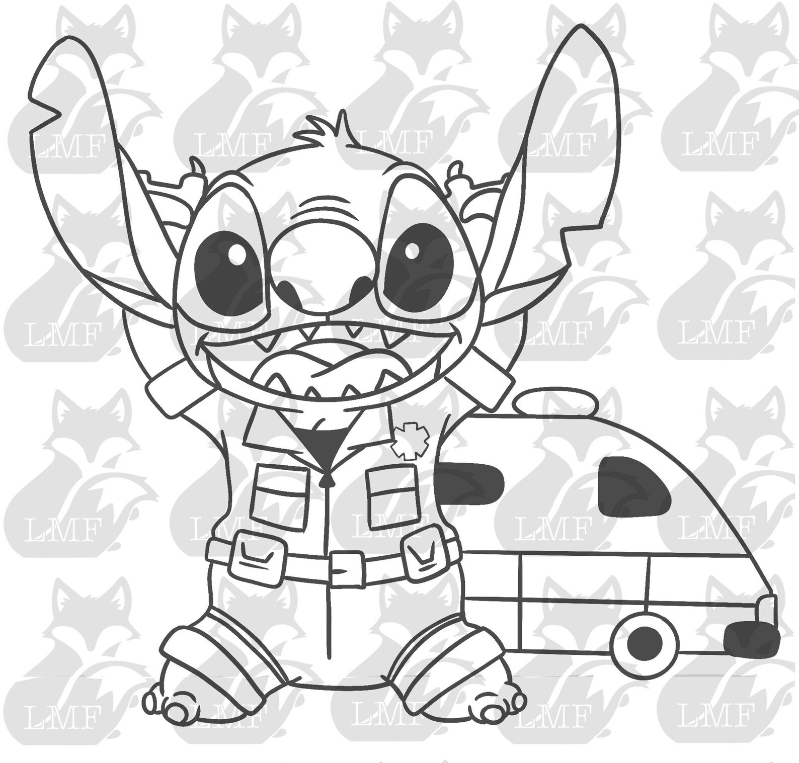 Ambulance Stitch. Paramedic Stitch Lilo and Stitch Svg. Png, Layered ...