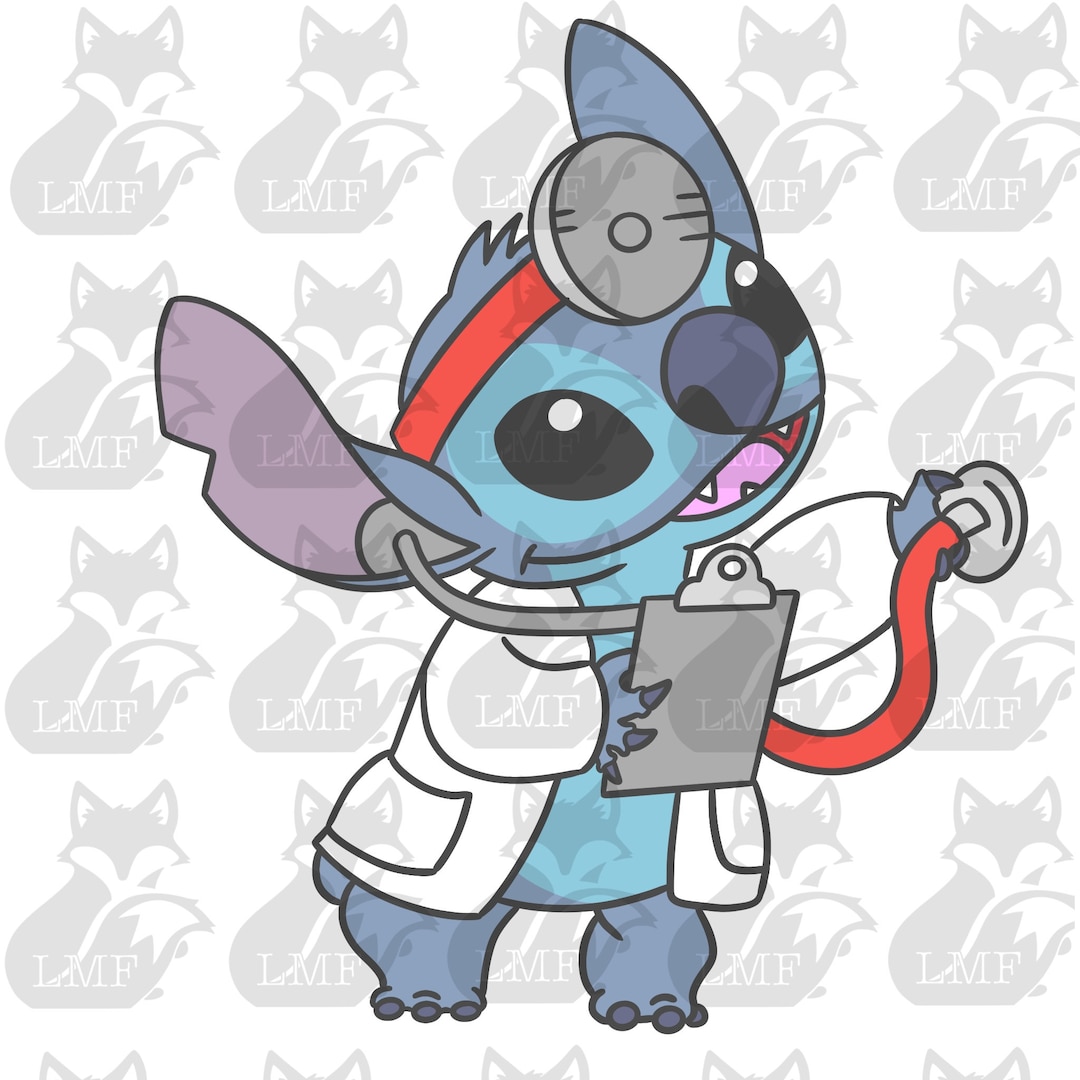 Doctor Stitch. Lilo and Stitch Svg. Png, Layered, and Black and White ...