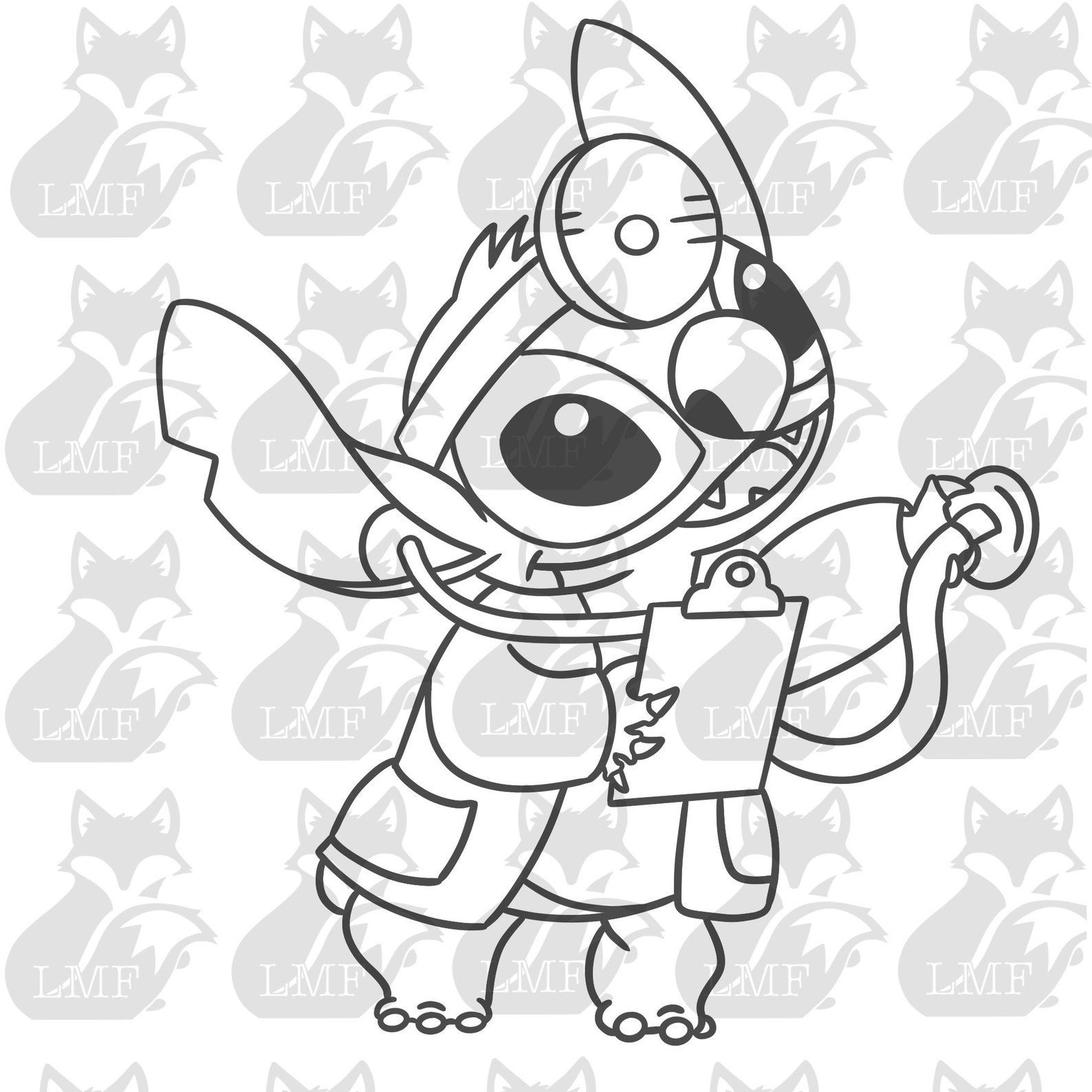 Doctor Stitch. Lilo and Stitch Svg. Png, Layered, and Black and White ...