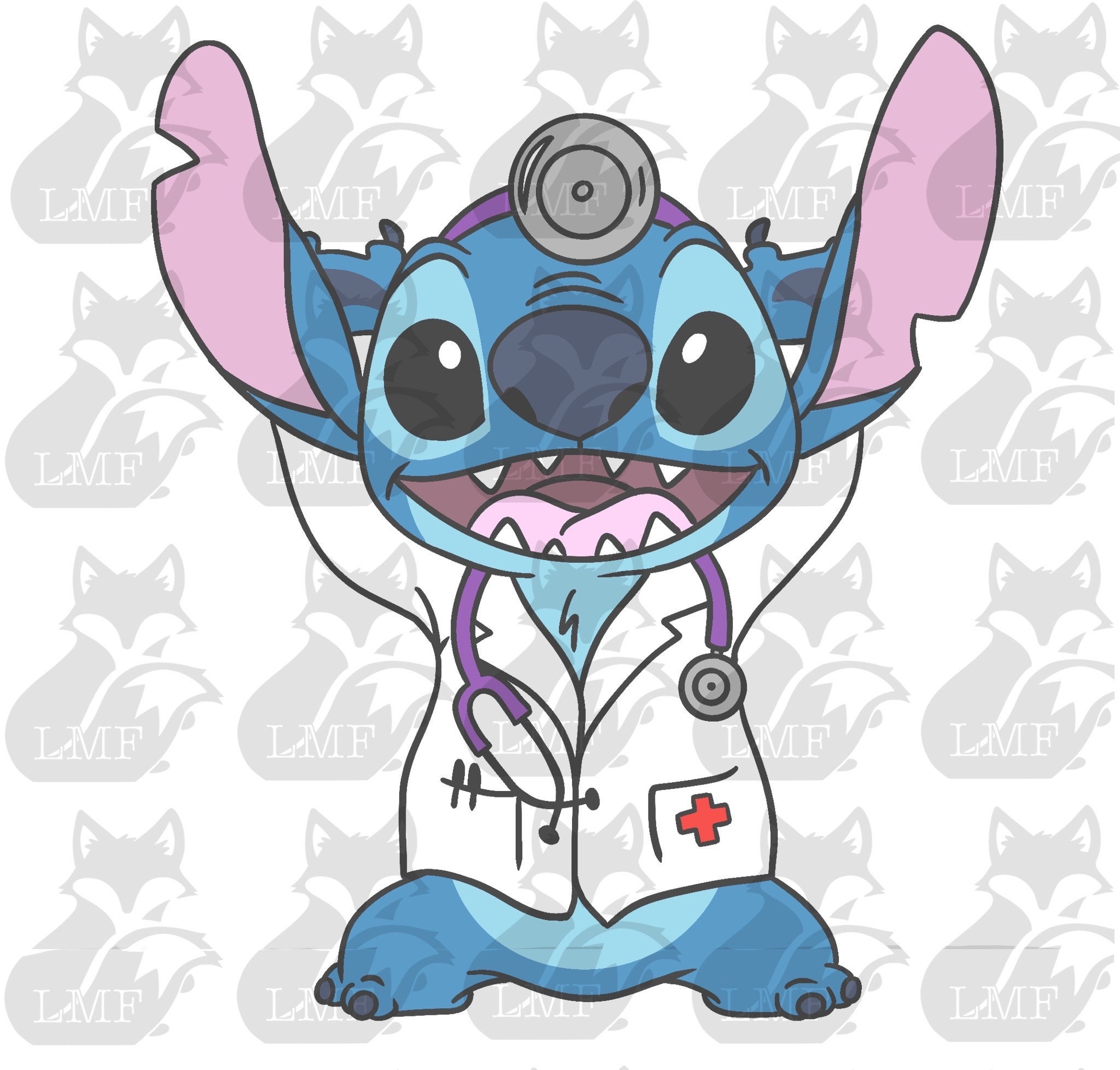 Doctor Stitch. Lilo and Stitch Svg. Png, Layered, and Black and White ...