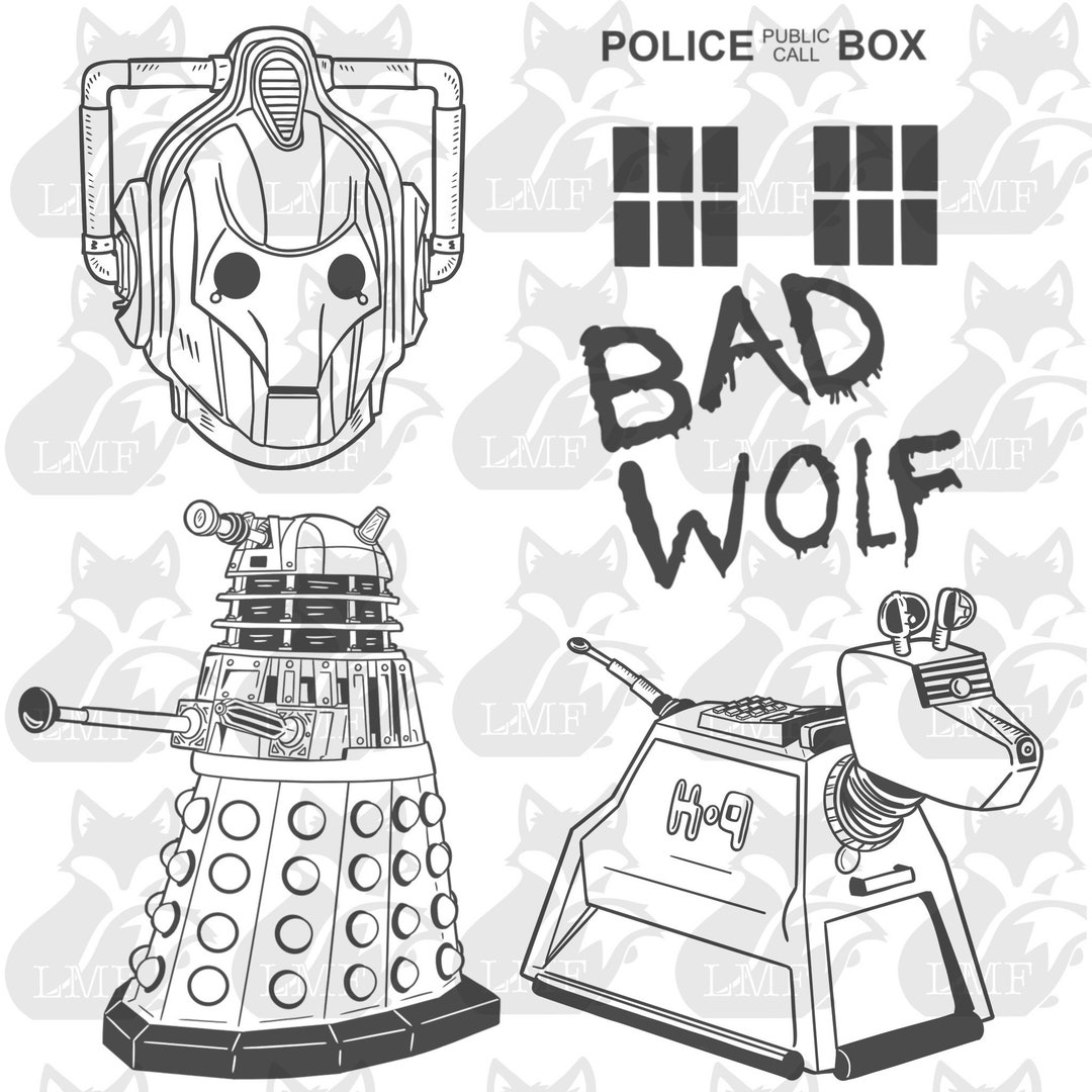 Doctor Who SVG Bundle/dalek Svg/cyberman Svg/ K9 Svg/ Tardis Svg ...