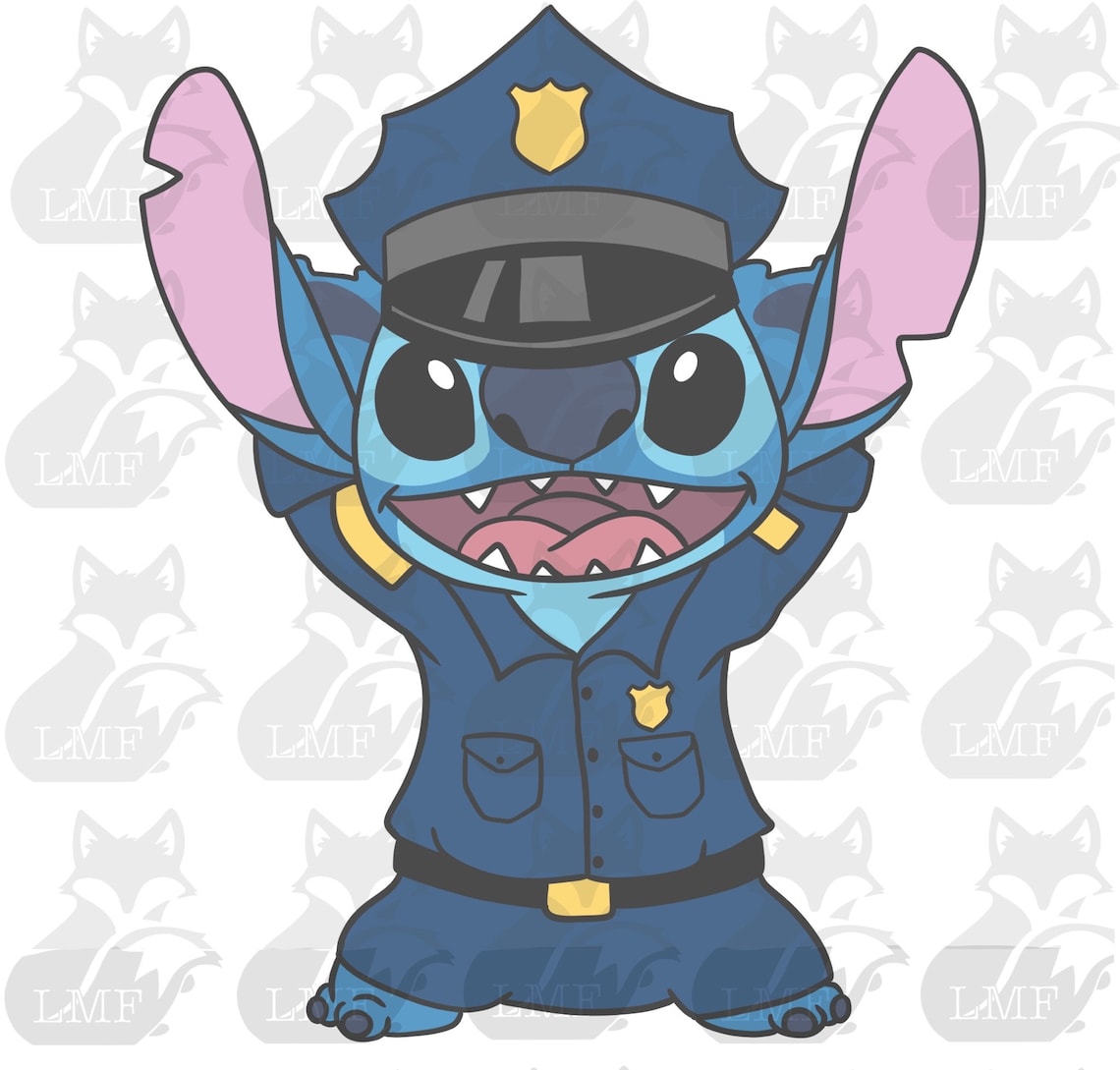 Police Officer Stitch US . Police Stitch Lilo and Stitch Svg. Png ...