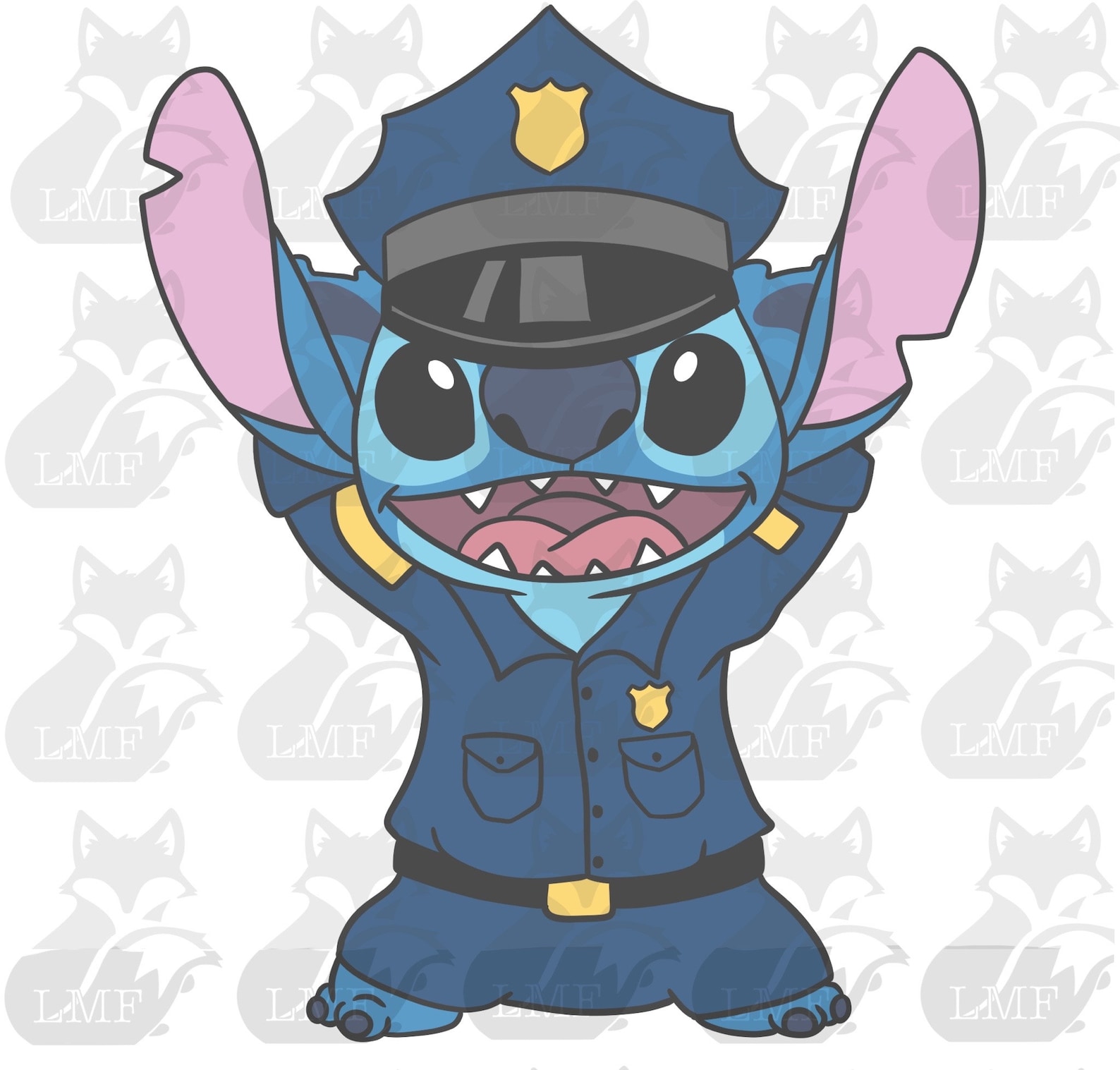 Police Officer Stitch US . Police Stitch Lilo and Stitch Svg. Png ...