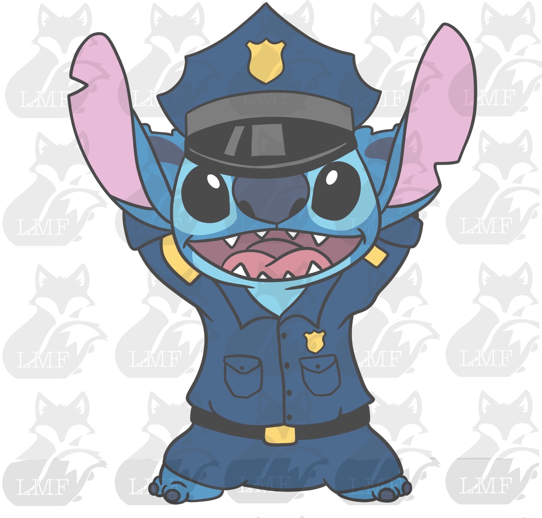 Police Officer Stitch US . Police Stitch Lilo and Stitch Svg. Png ...