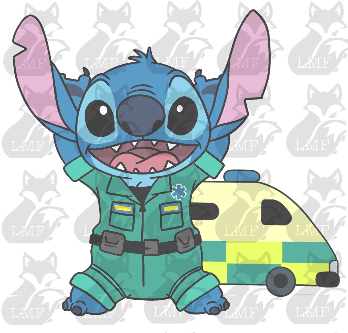 Ambulance Stitch. Paramedic Stitch Lilo and Stitch Svg. Png, Layered ...