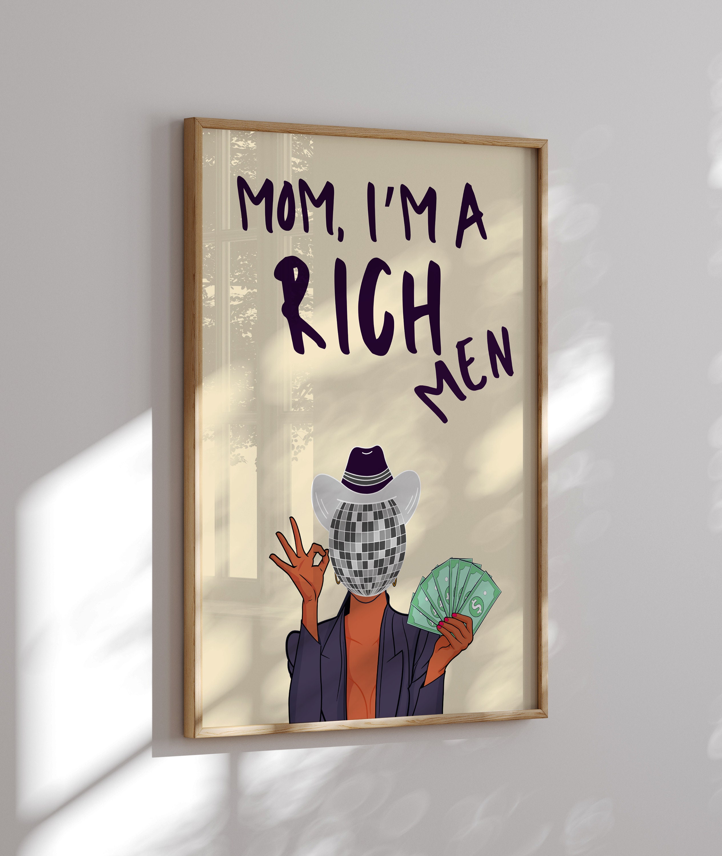 Disco Ball Mom I Am a Rich Man Poster: Trendy Coquette Room Decor ...