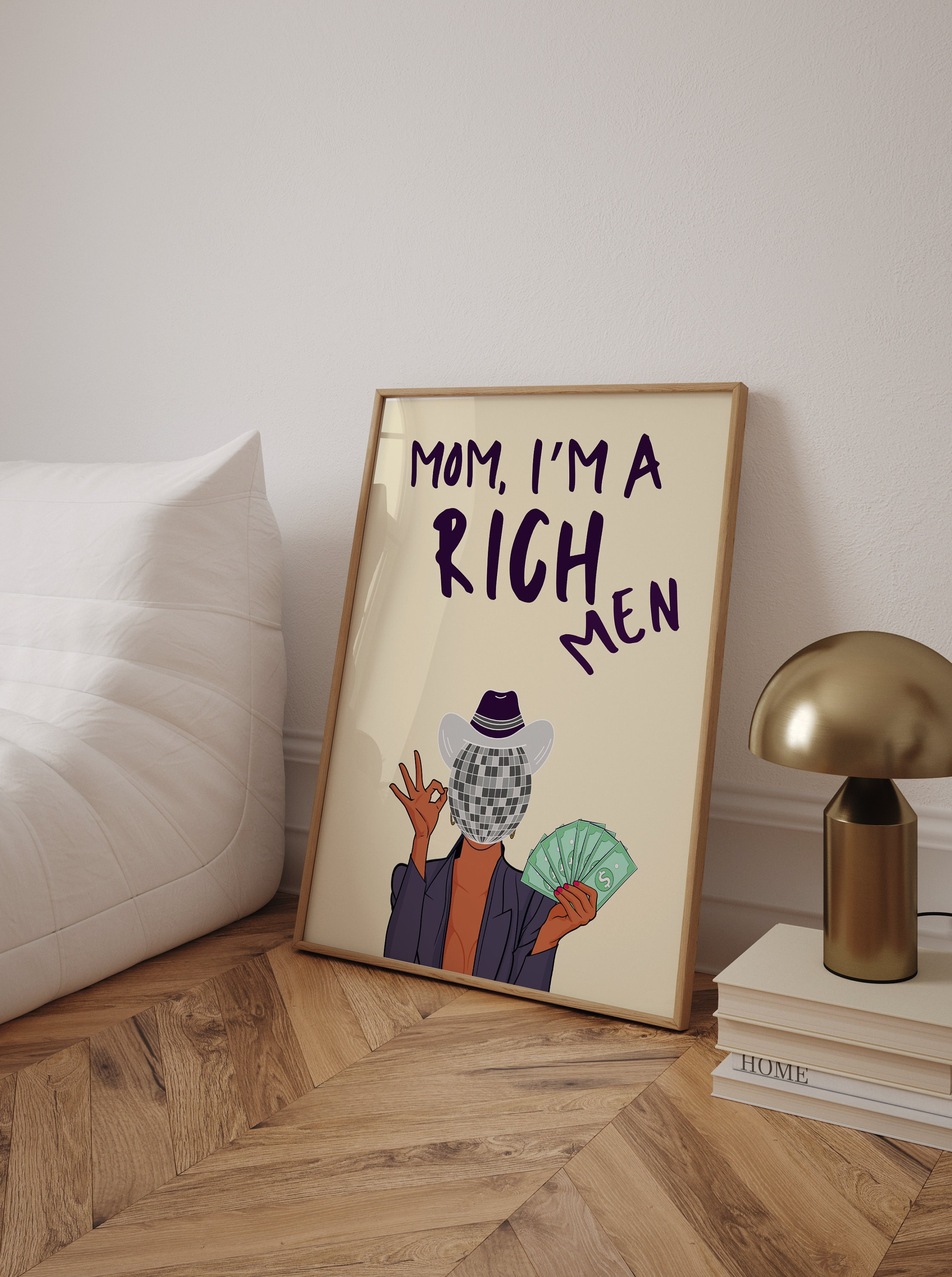 Disco Ball Mom I Am a Rich Man Poster: Trendy Coquette Room Decor ...