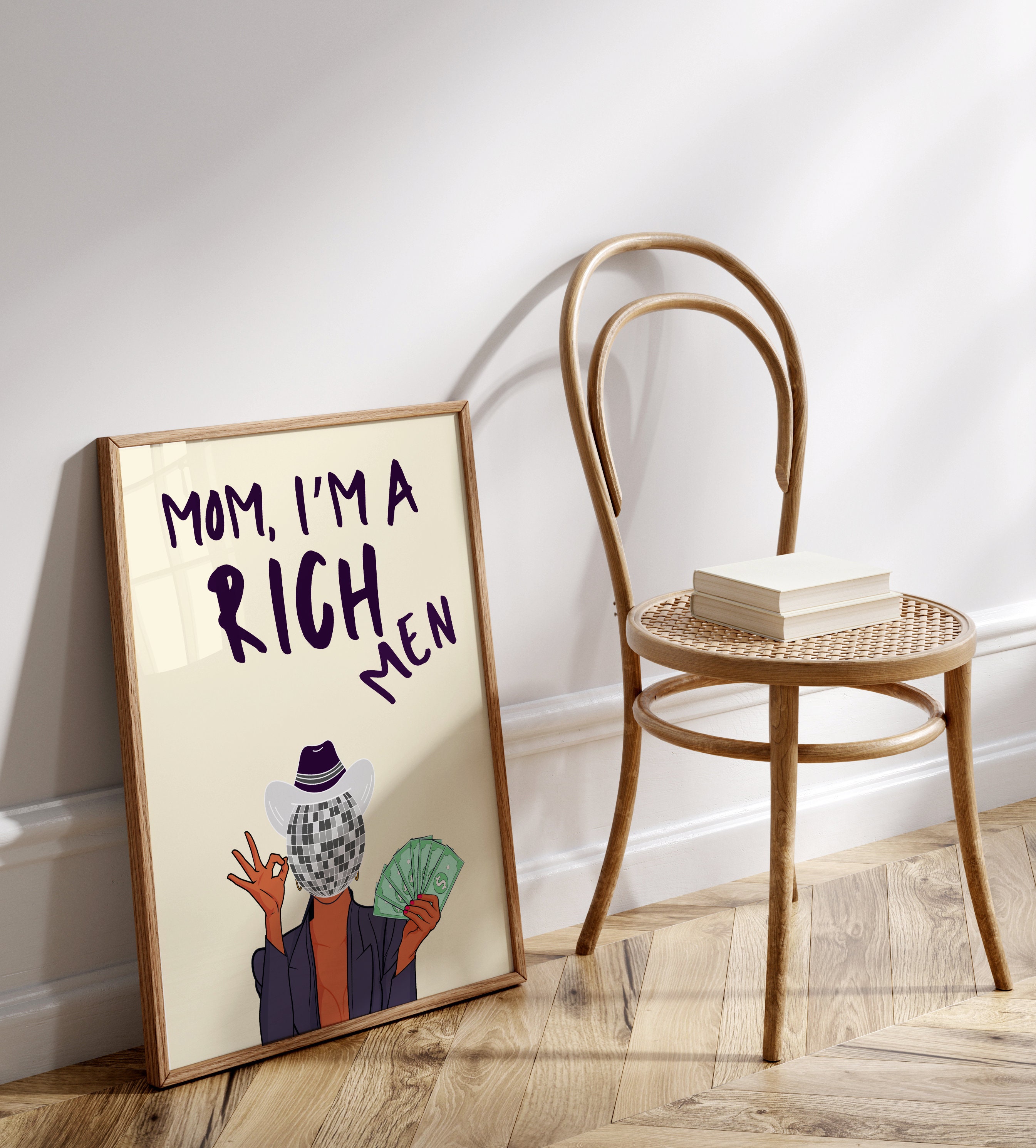 Disco Ball Mom I Am a Rich Man Poster: Trendy Coquette Room Decor ...