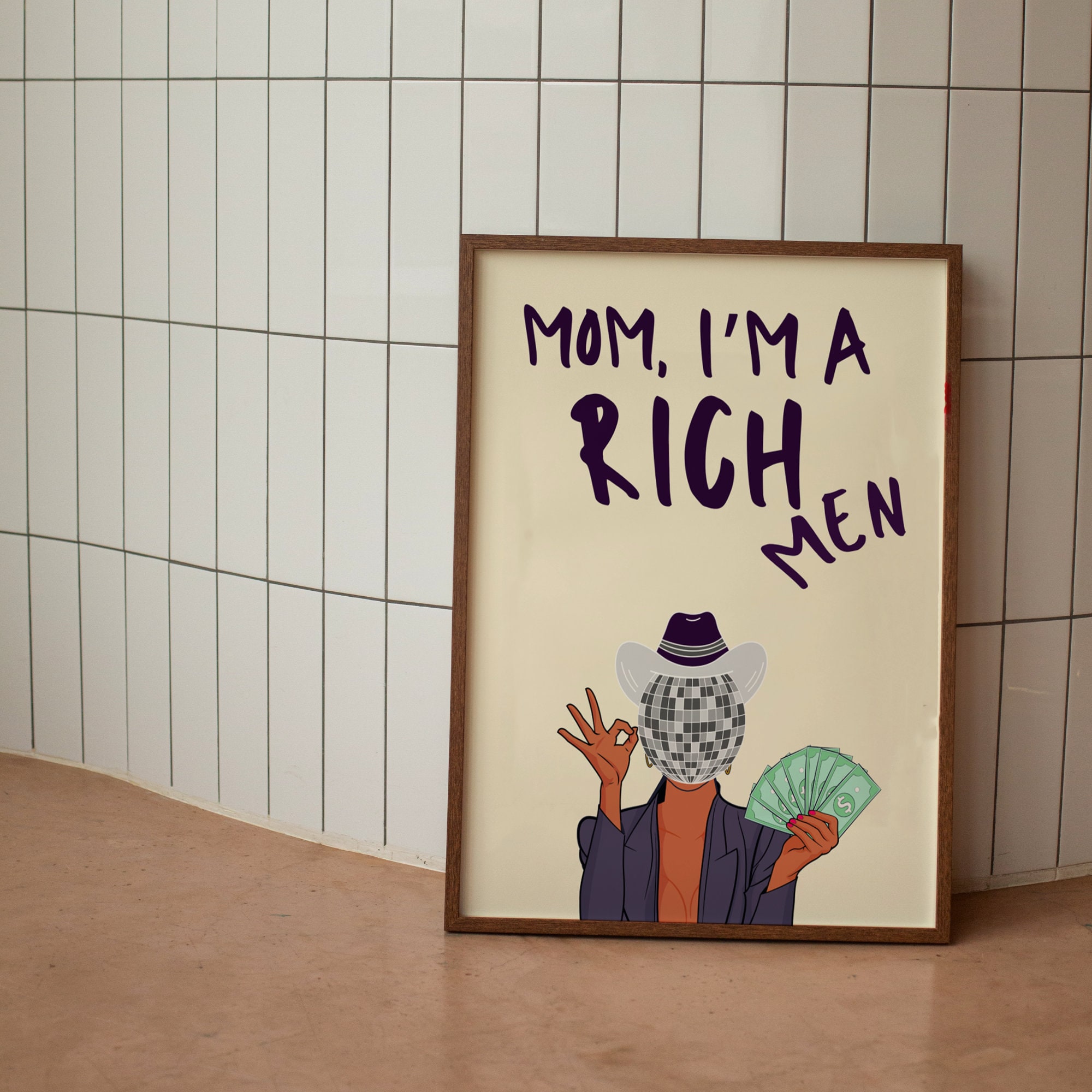 Disco Ball Mom I Am a Rich Man Poster: Trendy Coquette Room Decor ...