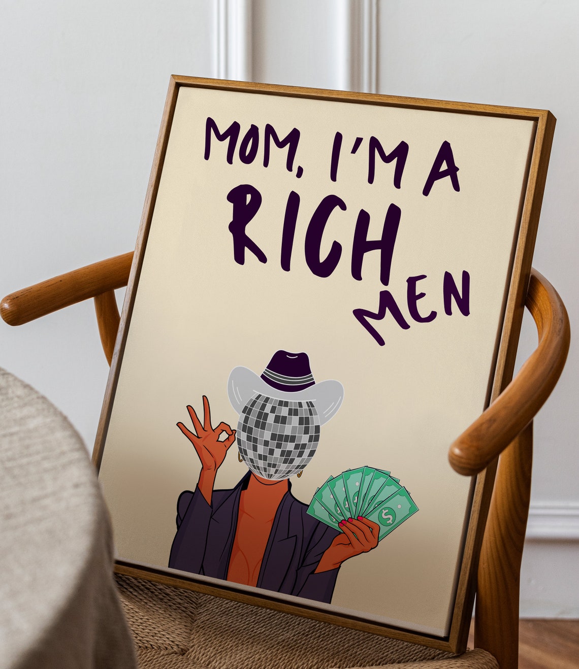 Disco Ball Mom I Am a Rich Man Poster, Dopamine Decor, Coquette Room ...
