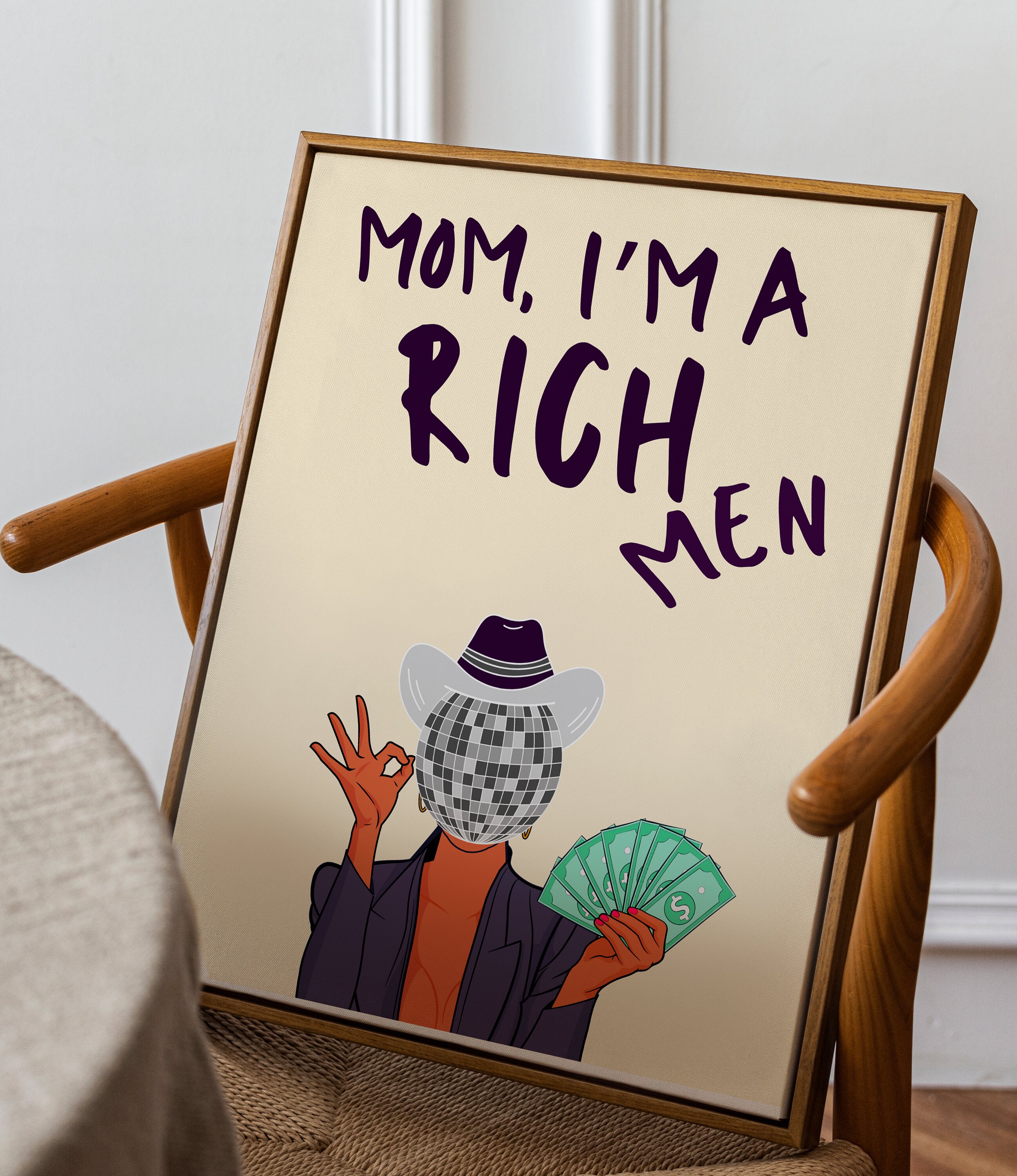 Disco Ball Mom I Am a Rich Man Poster: Trendy Coquette Room Decor ...
