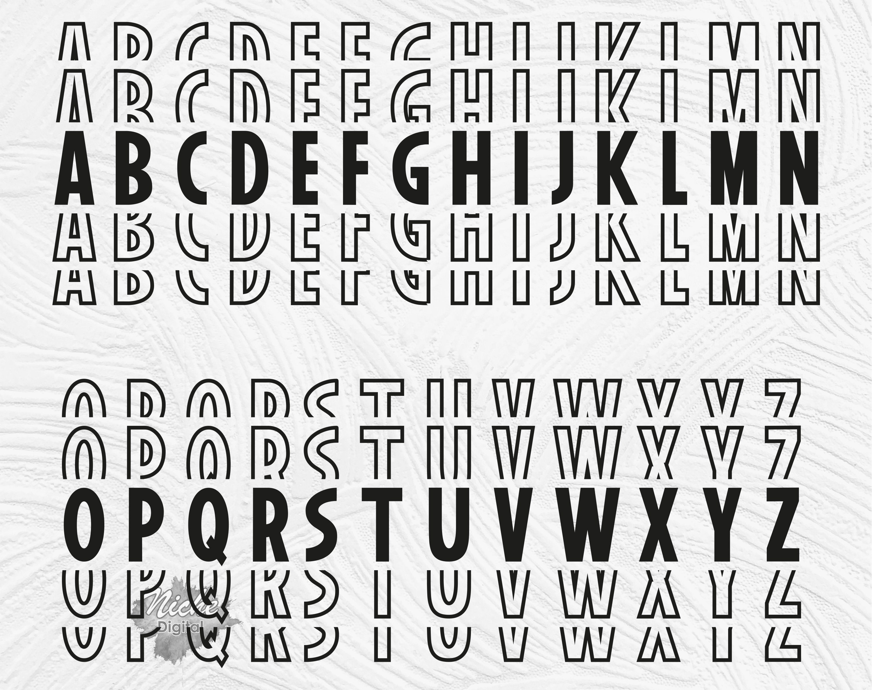 Mirrored Alphabet SVG PNG Avengers Stacked Font SVG - Etsy