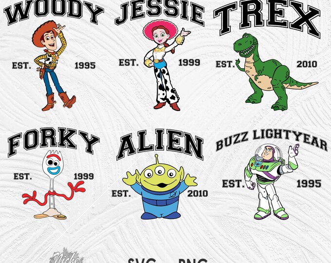 Toy Story Characters Bundle Svg, Png, Cricut, Toy Story Shirt Design ...