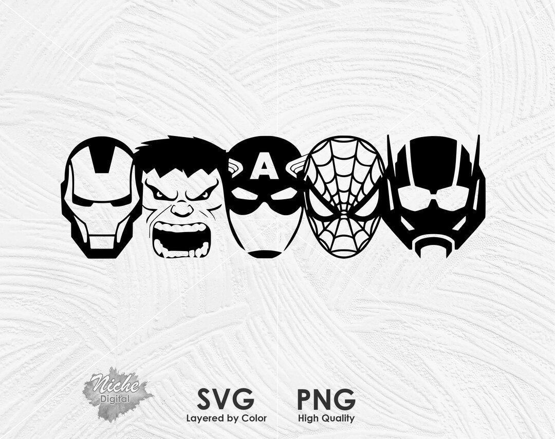 Superhero Face Friends Shirt Design Svg, Png, Avengers Family Vacation ...