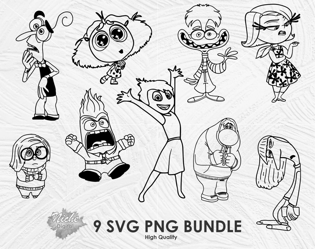 Inside Out 2 Bundle Svg, Png, Cricut, Inside Out Line Bundle Svg ...