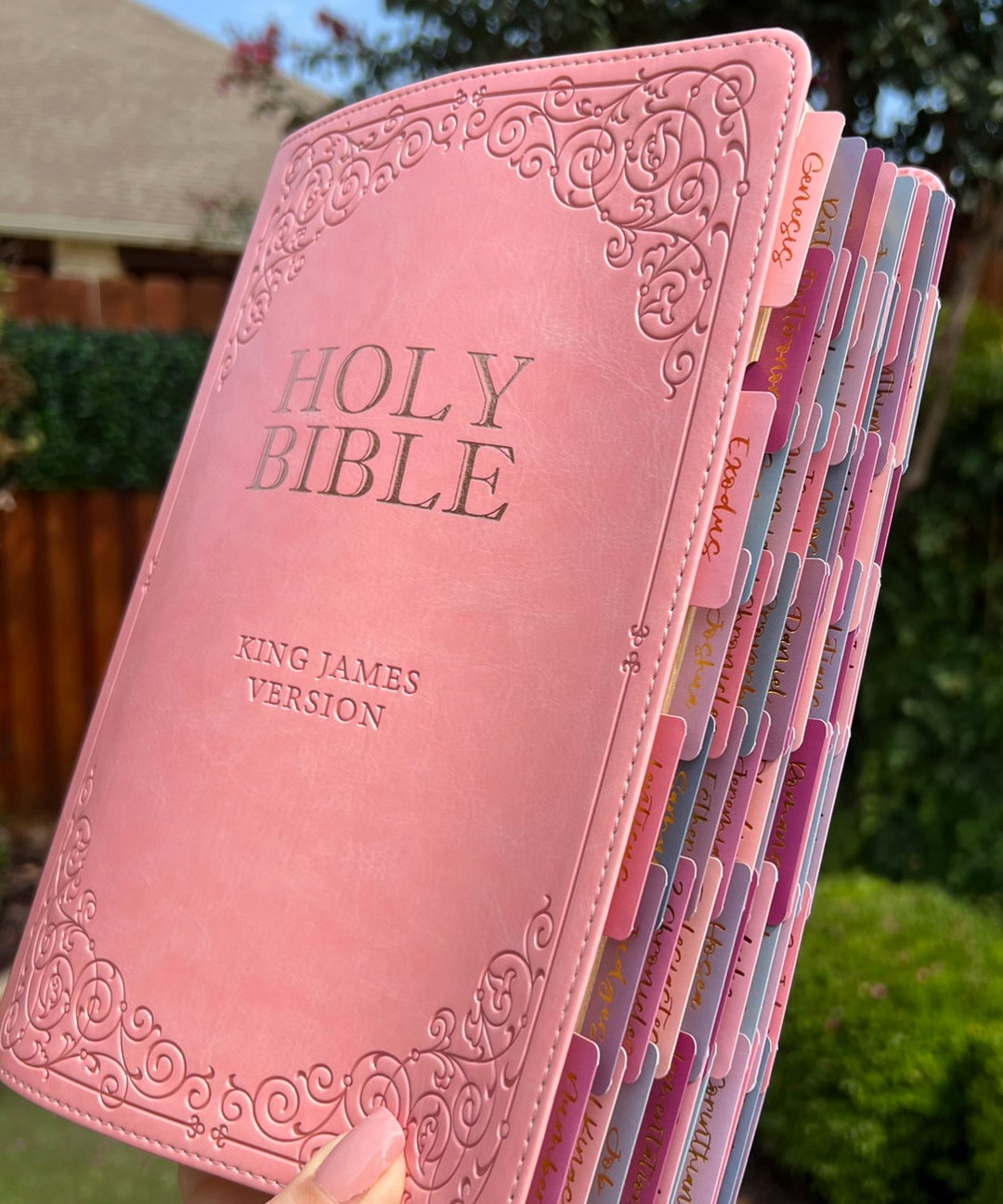 Pink KJV Bible Giant Print Bible With Ombre Tabs - Etsy