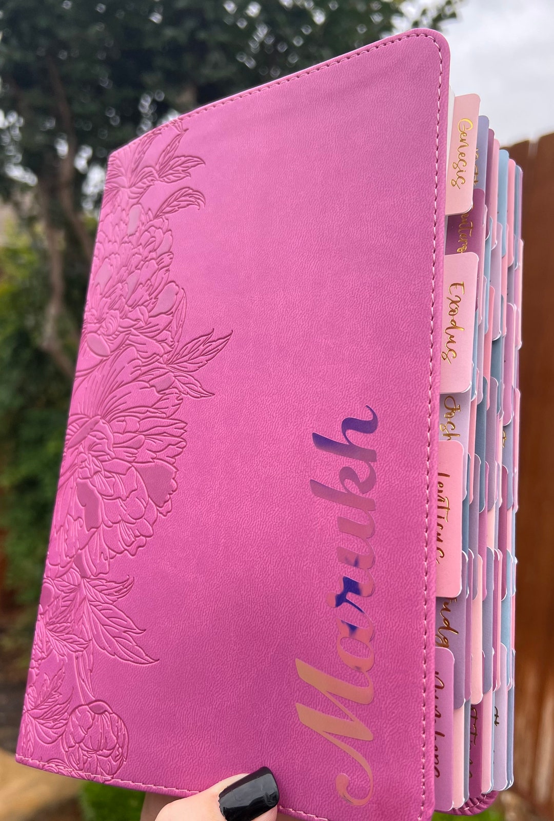 Personalized Pink NLT Giant Print Bible, With Ombre Tabs - Etsy