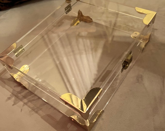 Beautiful Clear Acrylic Bible/book Display Box With Decorative Gold ...