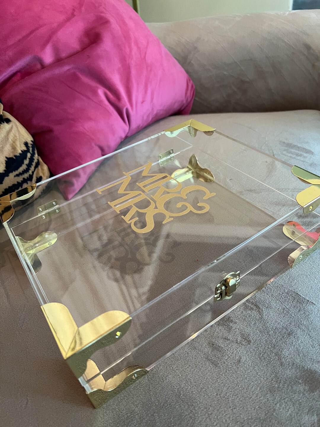 Beautiful Mr. & Mrs. Clear Acrylic Bible/book Display Box With ...