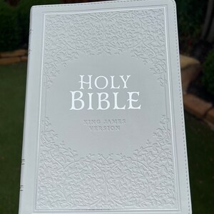 White KJV Bible With Floral Tabs, Large Print , Thinline - Etsy