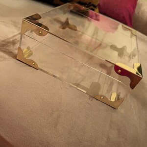 Beautiful Clear Acrylic Bible/book Display Box With Decorative Gold ...
