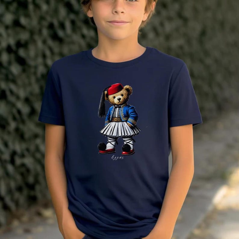 ΤΗΕΟ Greek Evzone Teddy Bear T-shirt Cute Greek Independence Day Shirt ...