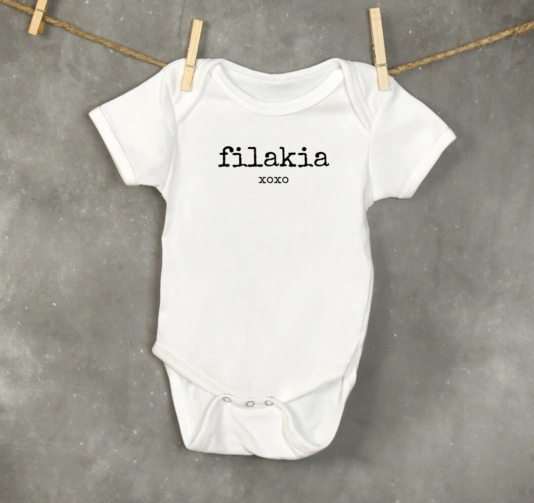 Filakia Baby Onsie | Kisses | Greek Baby Onsie | Greek Baby Gift | XOXO ...