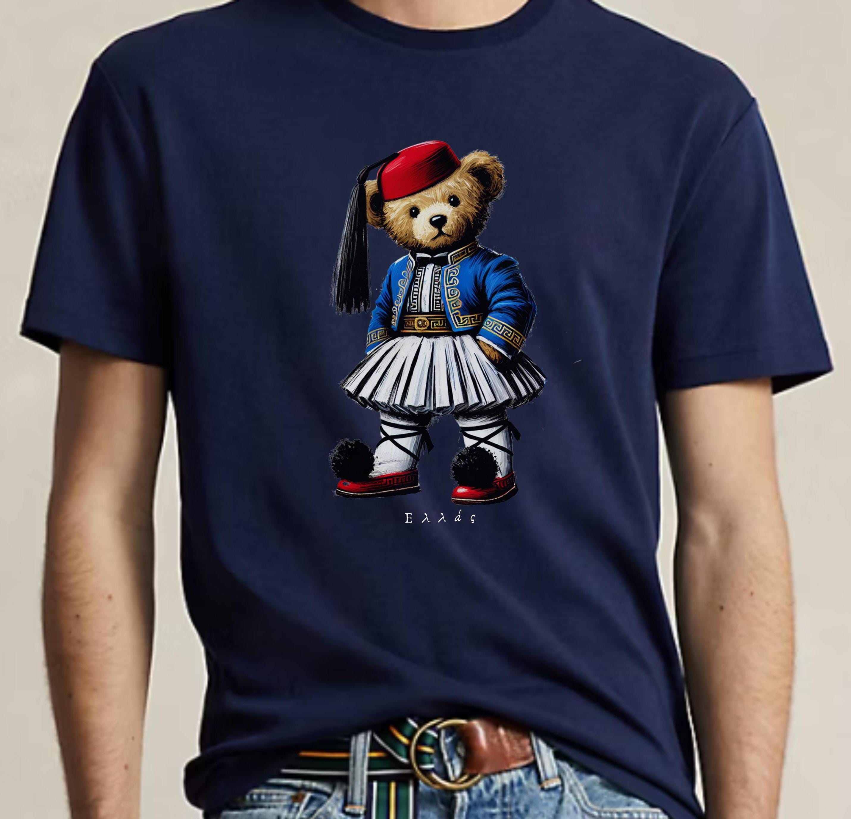 ΤΗΕΟ Greek Evzone Teddy Bear T-shirt Cute Greek Independence Day Shirt ...