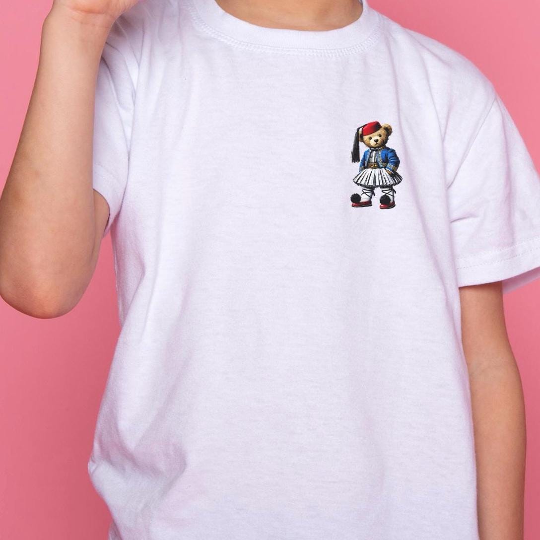 ΤΗΕΟ Greek Evzone Teddy Bear T-shirt Cute Greek Independence Day Shirt ...