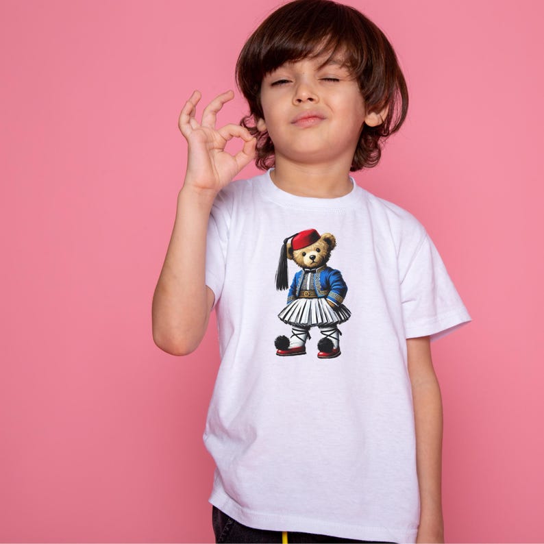 ΤΗΕΟ Greek Evzone Teddy Bear T-shirt Cute Greek Independence Day Shirt ...
