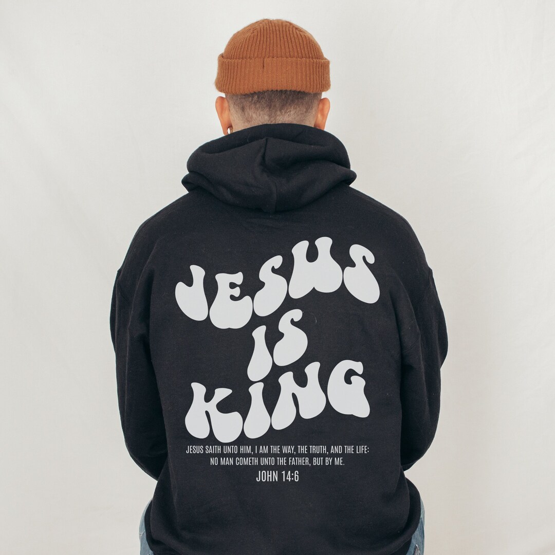 Jesus is King Retro Wavy Christian Hoodie Aesthetic Christian - Etsy