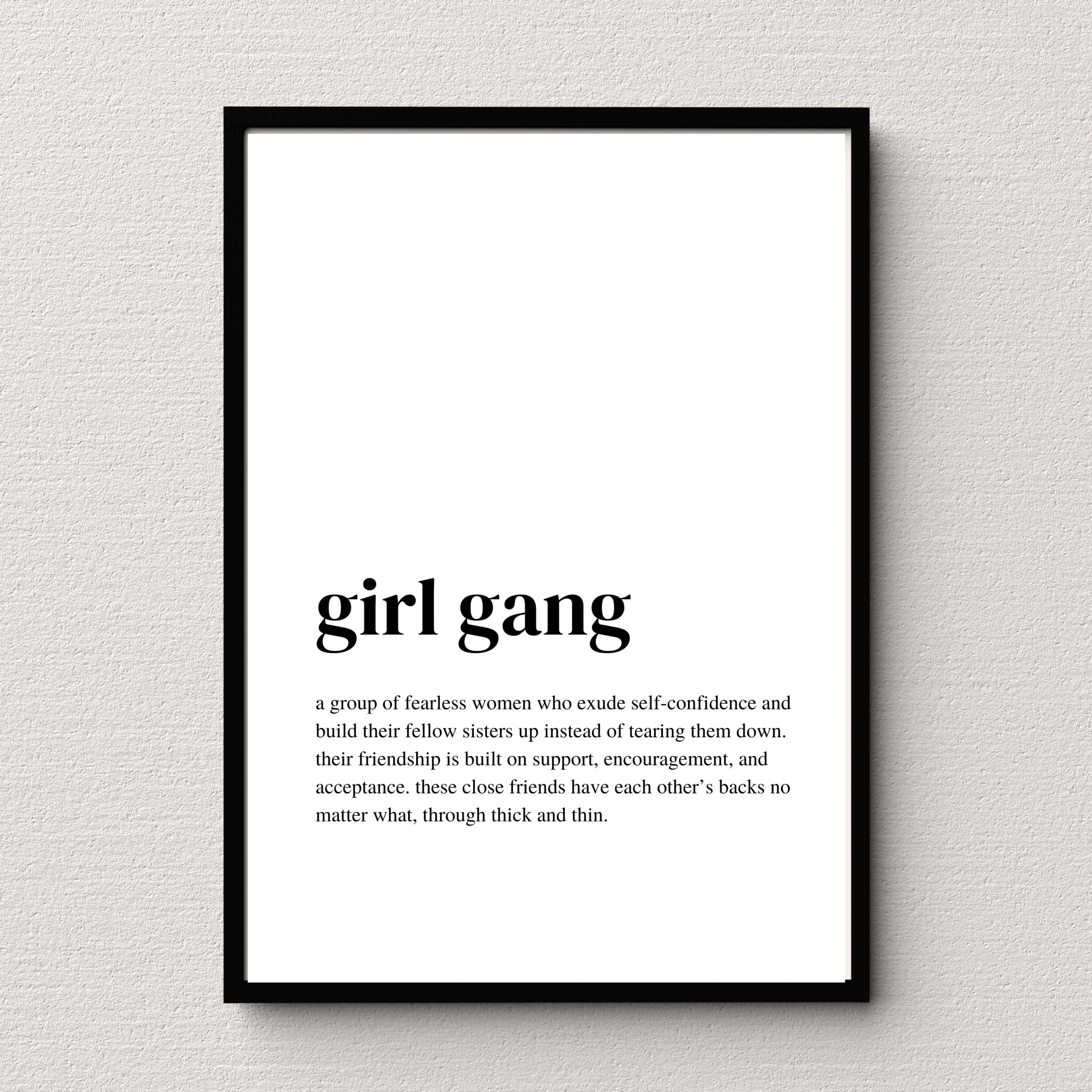 Girl Gang Definition, Girl Gang Wall Art, Printable Friendship Wall Art ...