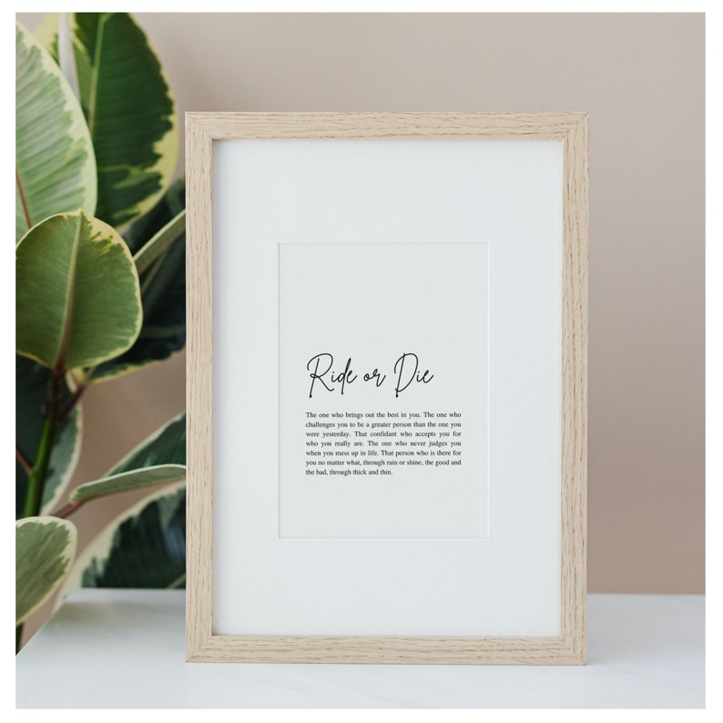 Ride or Die Wall Art, Printable Friendship Wall Art, Ride or Die Gift ...