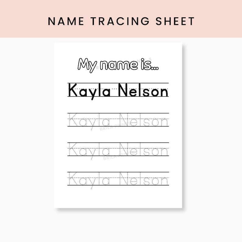 Name Tracing, Homeschool Printables, Trace Name, for Kids, Instant ...