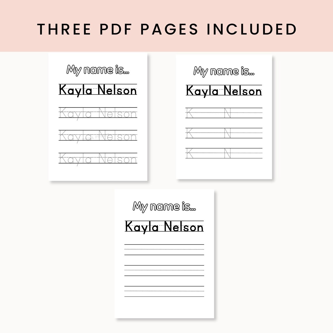 Name Tracing, Homeschool Printables, Trace Name, for Kids, Instant ...