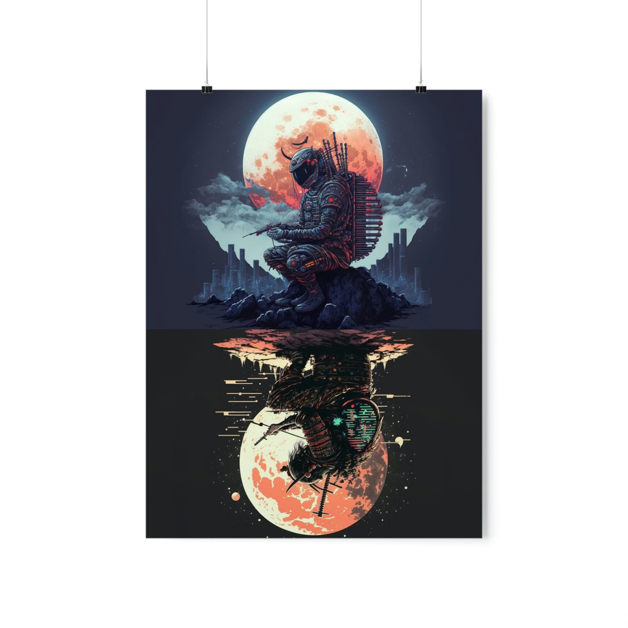 Japanese Cyberpunk Samurai Poster Wall Art Home Décor - Etsy