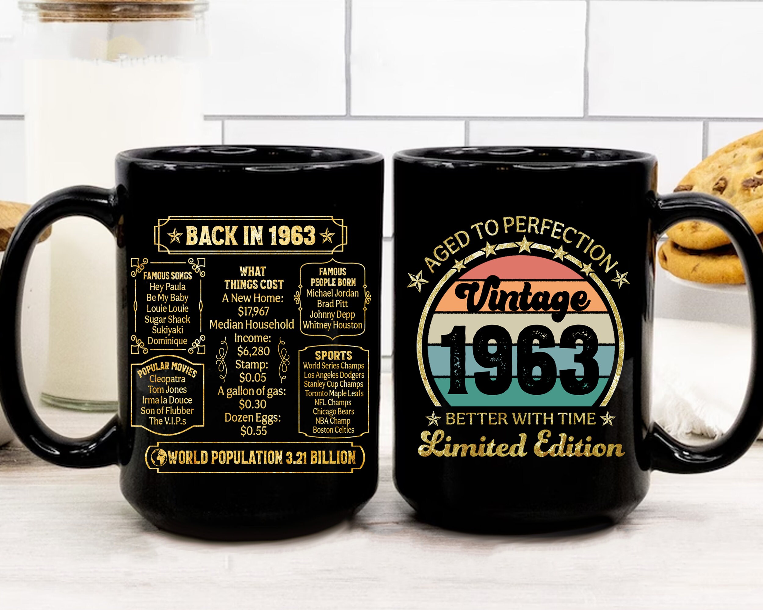 Back in 1963 Mug, Vintage 1963 Black Mug, Aged to Perfection Better ...