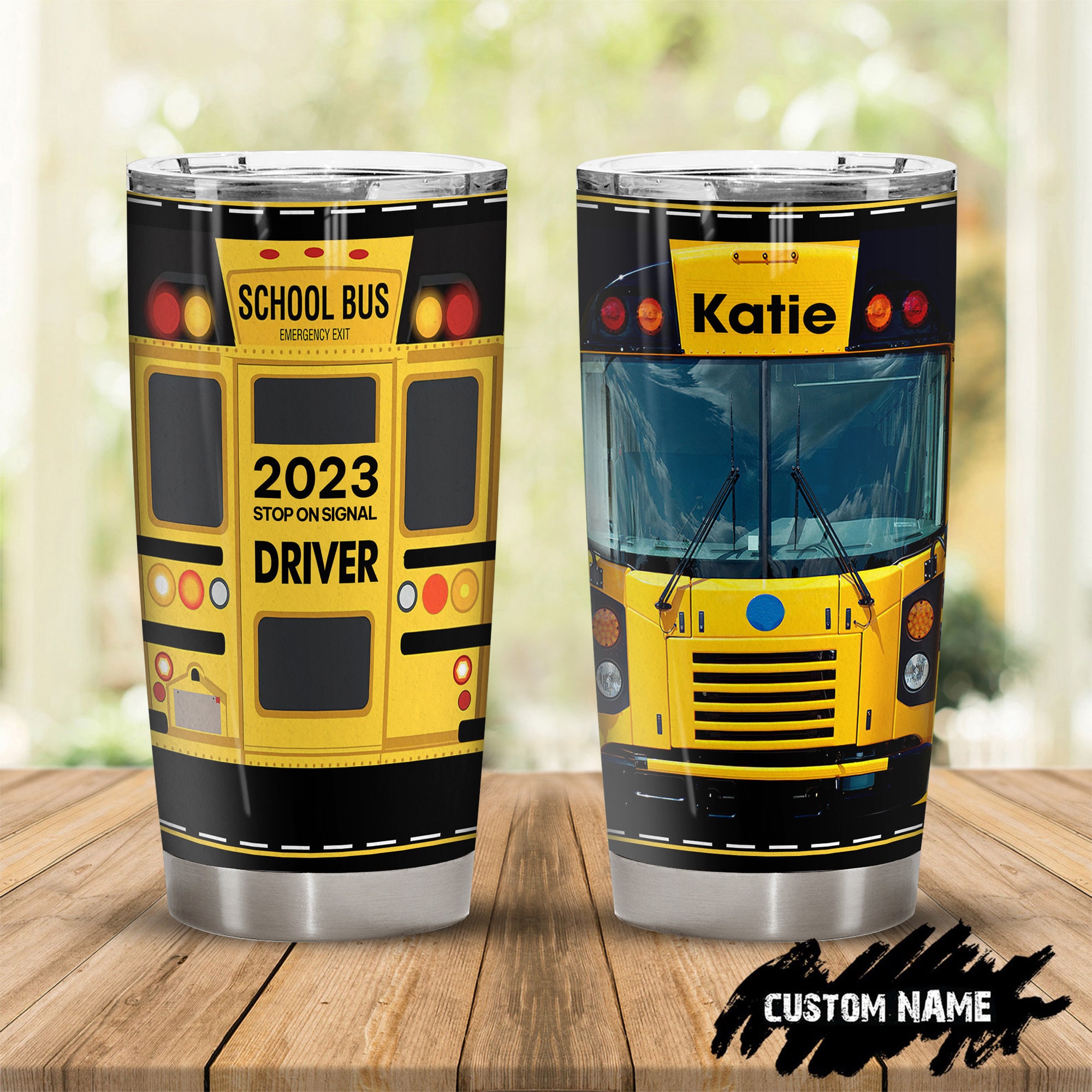 Personalized Name Bus Driver Tumbler, School Bus Driver Tumbler, Bus ...