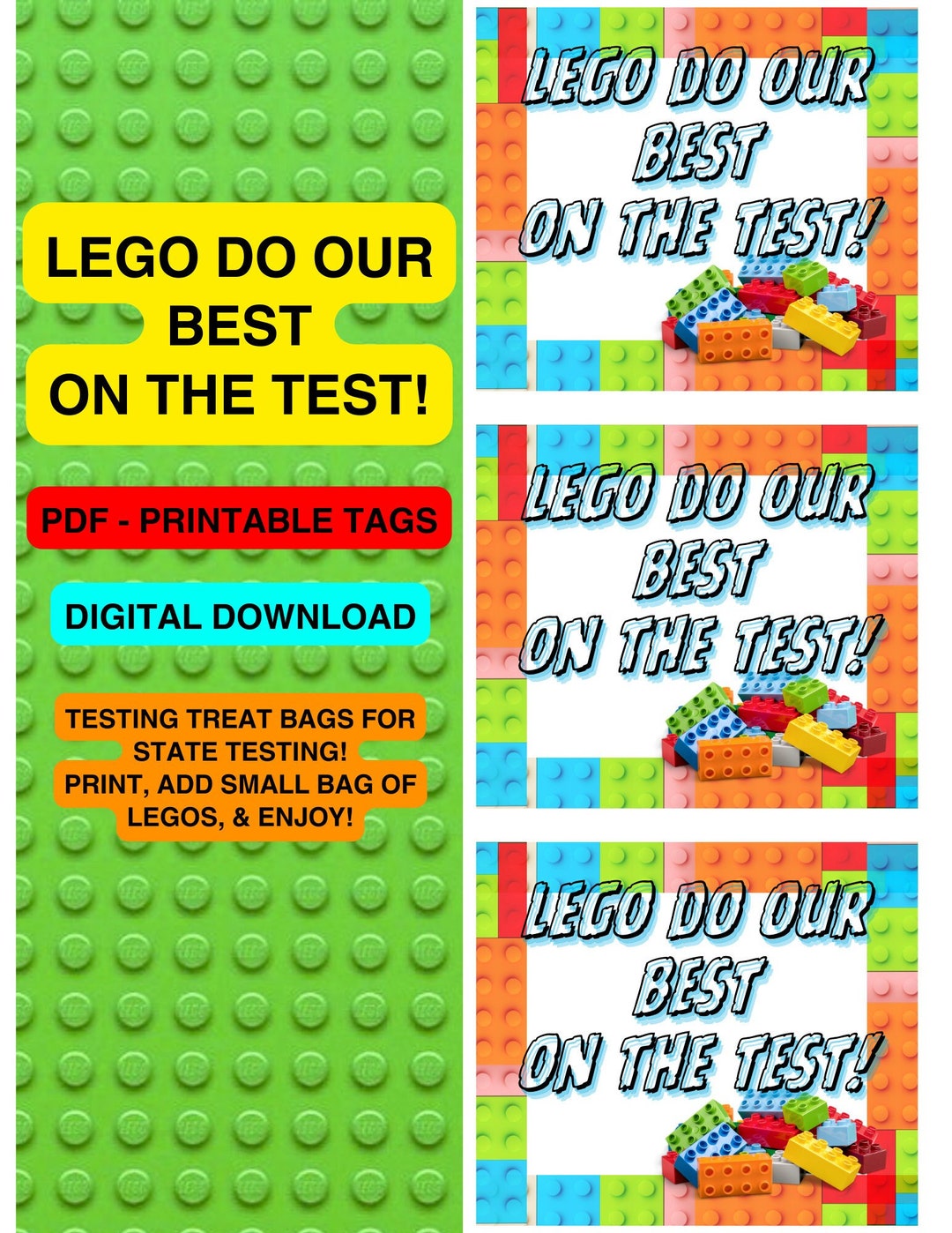 Do Your Best on the Test Cute Printable Tags for Student Success PDF ...