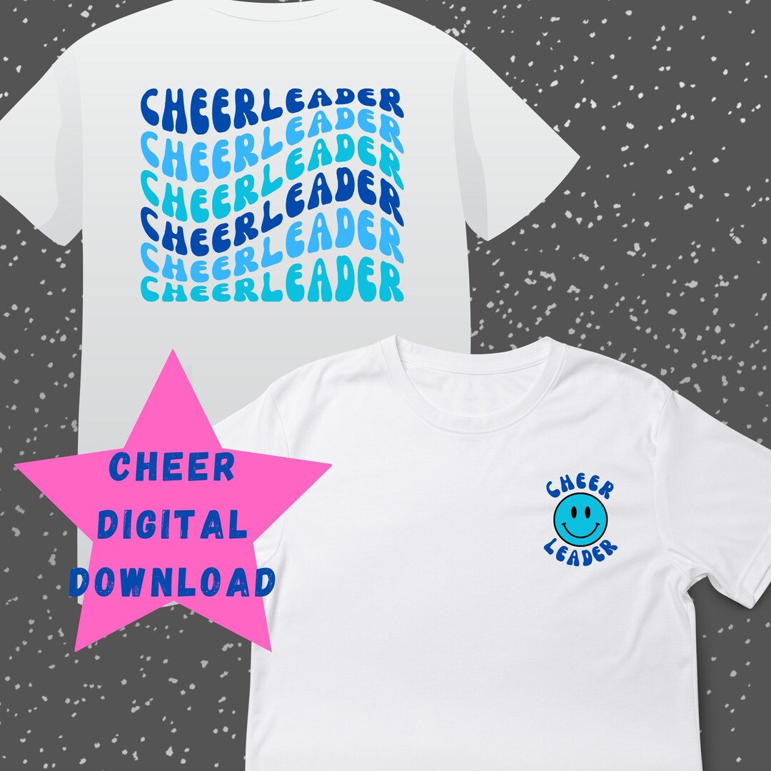 CUTE Wavy Letter Cheerleader T-shirt Designs 4 PNG Files Instant ...