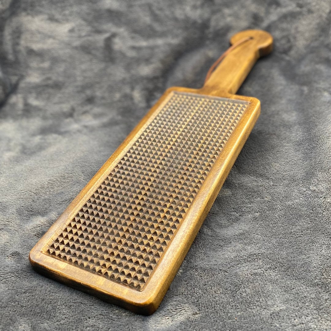 Spiked Wood Spanking Paddle, Textured Wood Spanking Paddle, Spiked ...