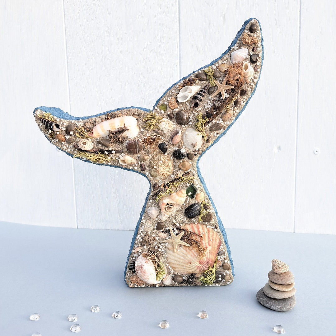 Shells Whale Tail, Coastal Decoration, Marine Figure With Starfish ...