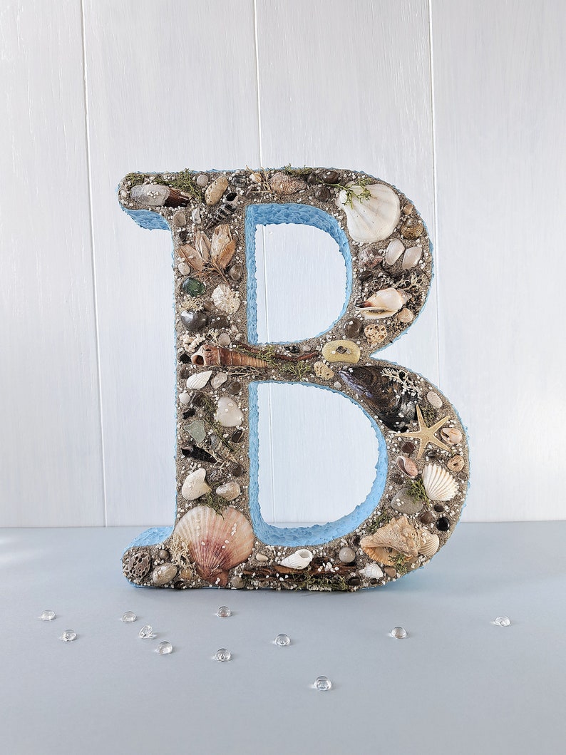 Seashell Letter *B* Beach Decor Alphabet Art Nautical Letters Coastal ...