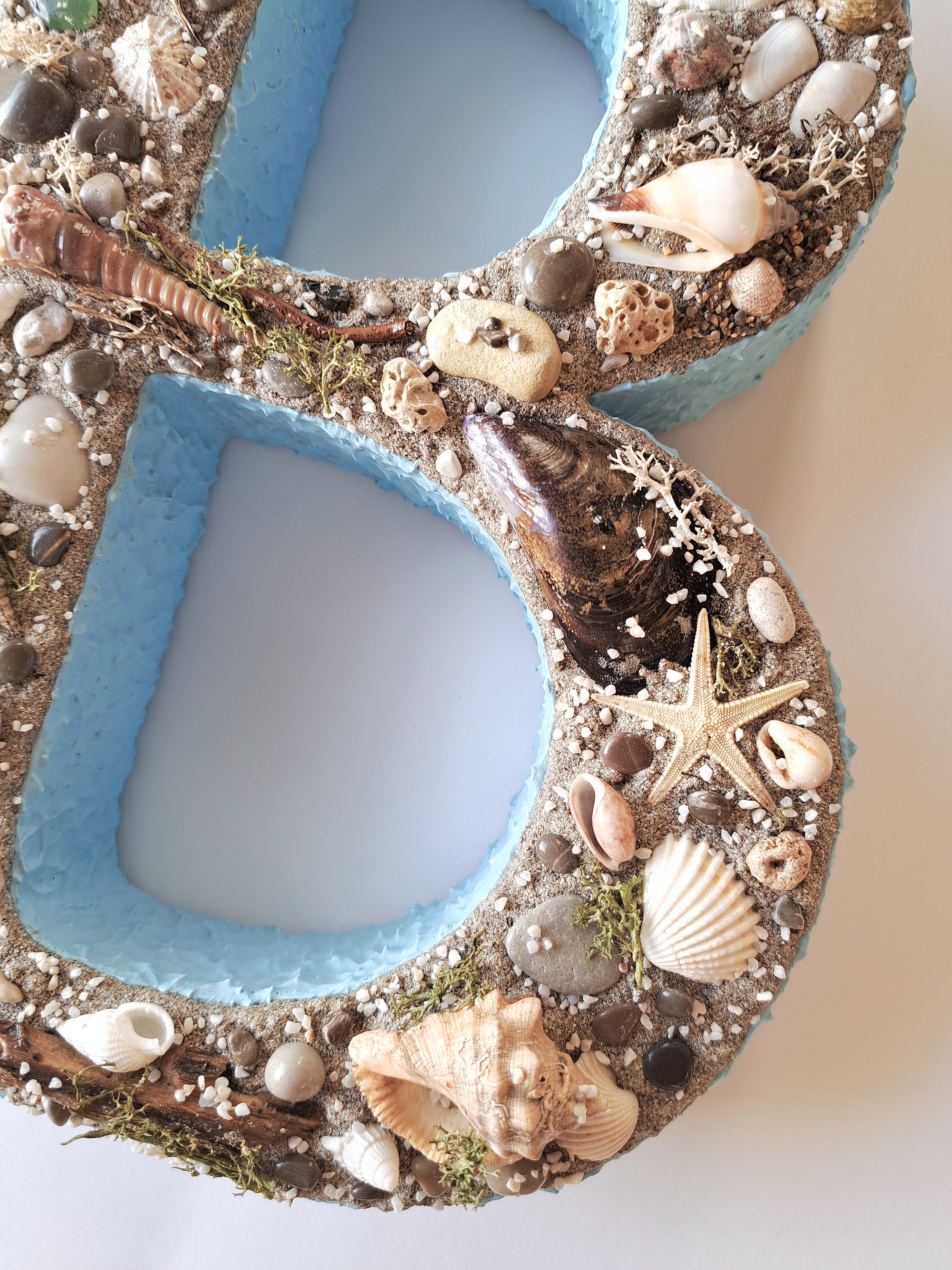 Seashell Letter *B* Beach Decor Alphabet Art Nautical Letters Coastal ...